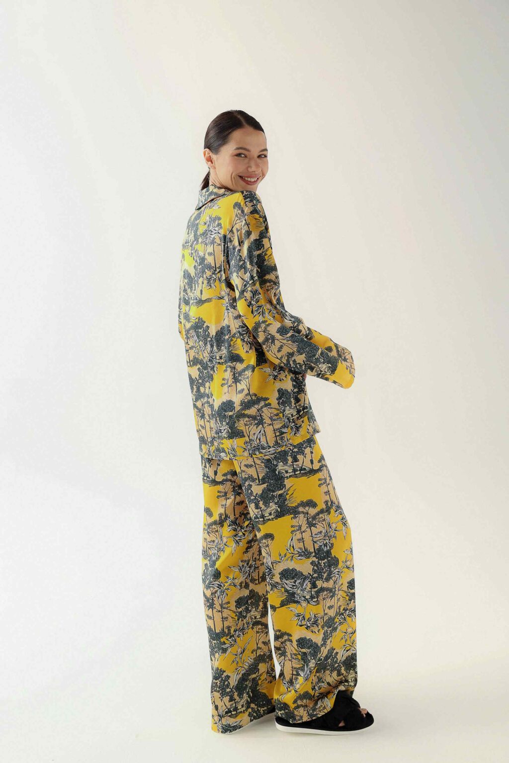 Radiant Yellow Satin Pajama Set | Sokayri